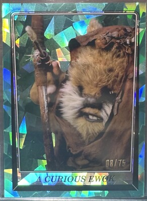 2023 Topps Star Wars Chrome Sapphire ROTJ A Curious Ewok Aqua 44/75 PSA ...