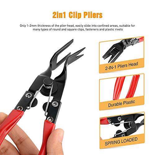 3 Pcs Clip Pliers Set & Fastener Remover Auto Upholstery Combo Repair ...