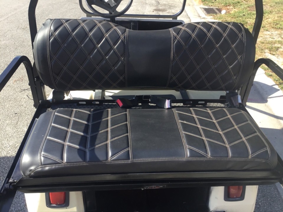 GAS 2004 tan Club car DS 4 Passenger seat Golf Cart flip seat lights | eBay