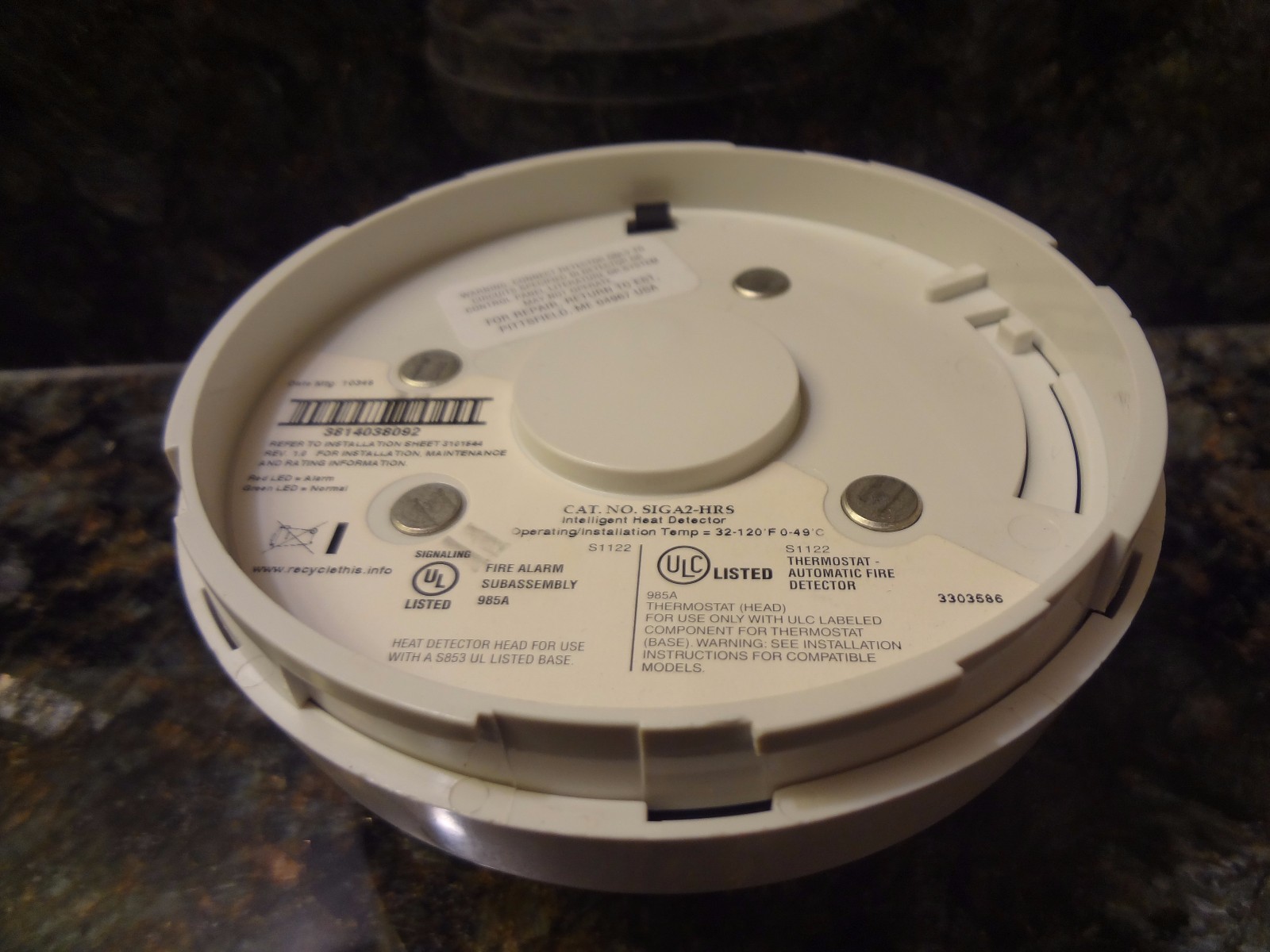 EST Edwards Siga2-HRS Fire Alarm Intelligent Heat Detector Fire Alarm ...