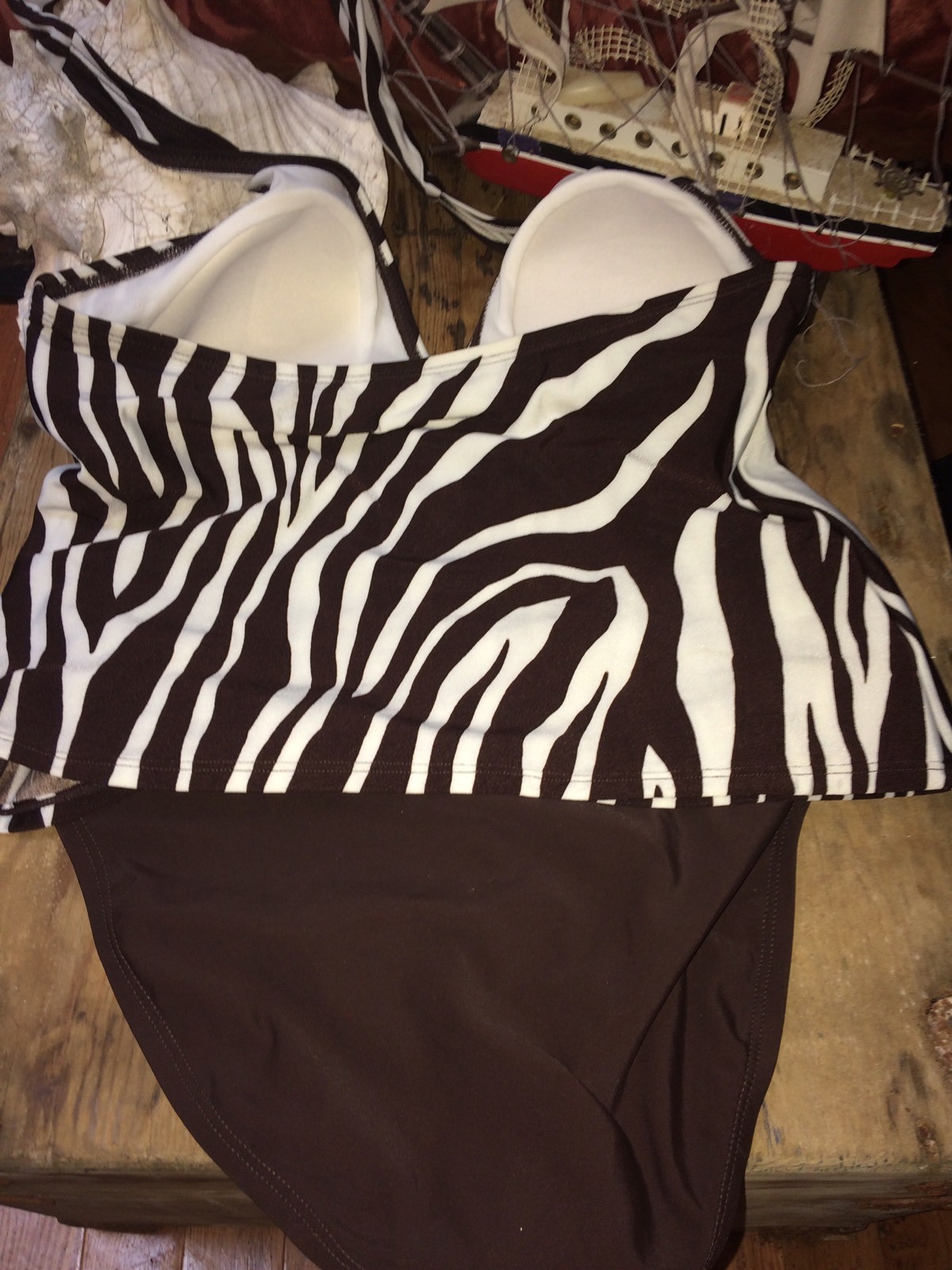Brown Deep Plunge Speedo Animal Print Tankini Sexy Bikini Swimsuit Set ...