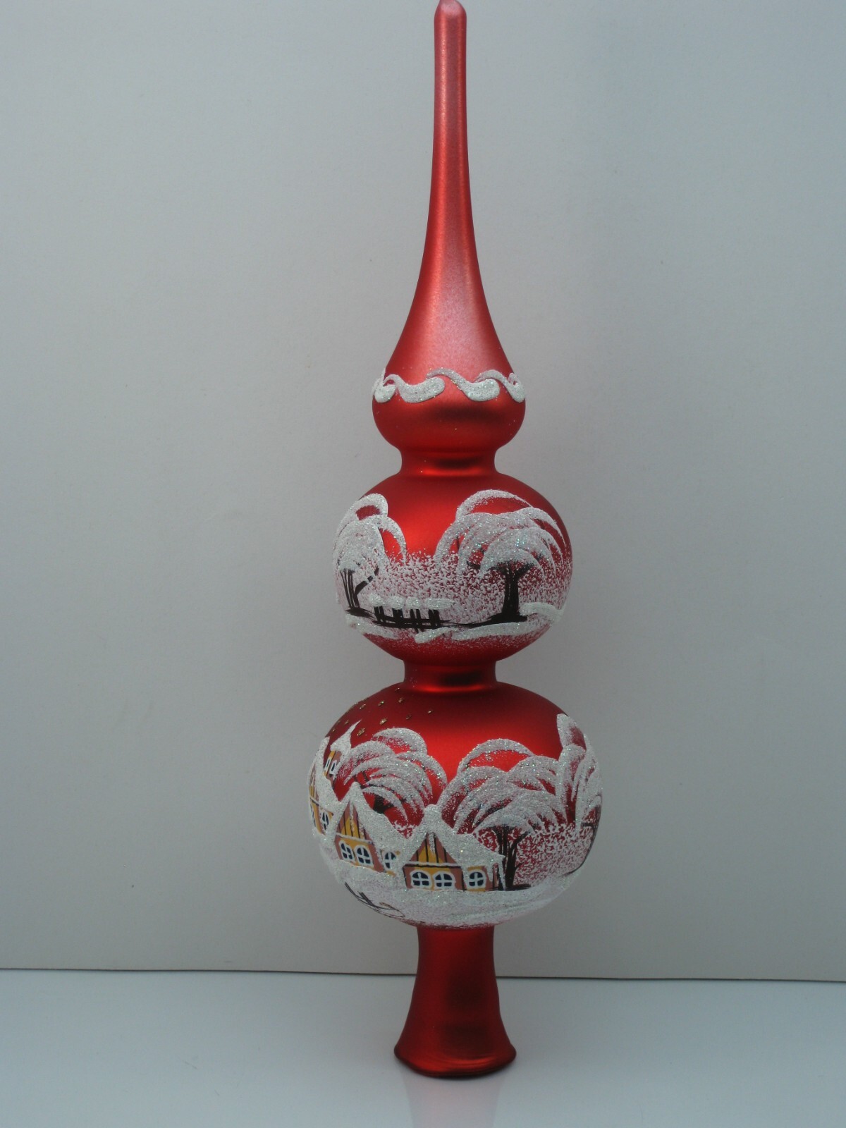 Große Weihnachtsbaumspitze - Christbaumspitze aus Glas. handbemalt. 35 ...