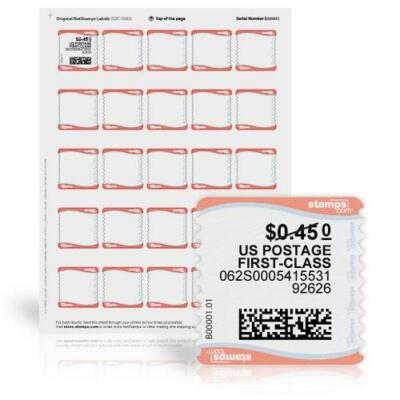 Endicia NetStamps Label Sheets Stamps USPS Shipping Stamps.com Postage ...