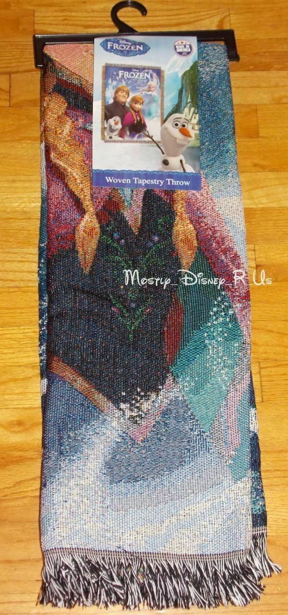 New Disney A Frozen Day Anna Elsa Olaf Kristoff Woven Tapestry Throw ...