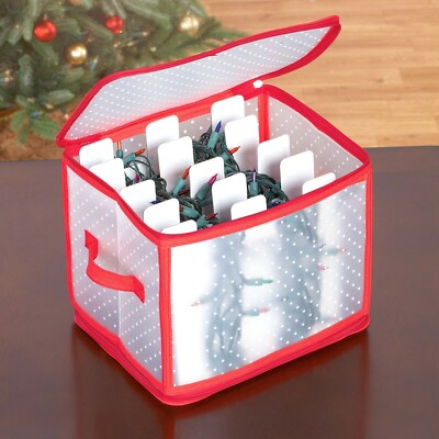 PREMIUM CHRISTMAS LED LIGHTS STORAGE & DECORATIONS BOX WITH STRONG ...