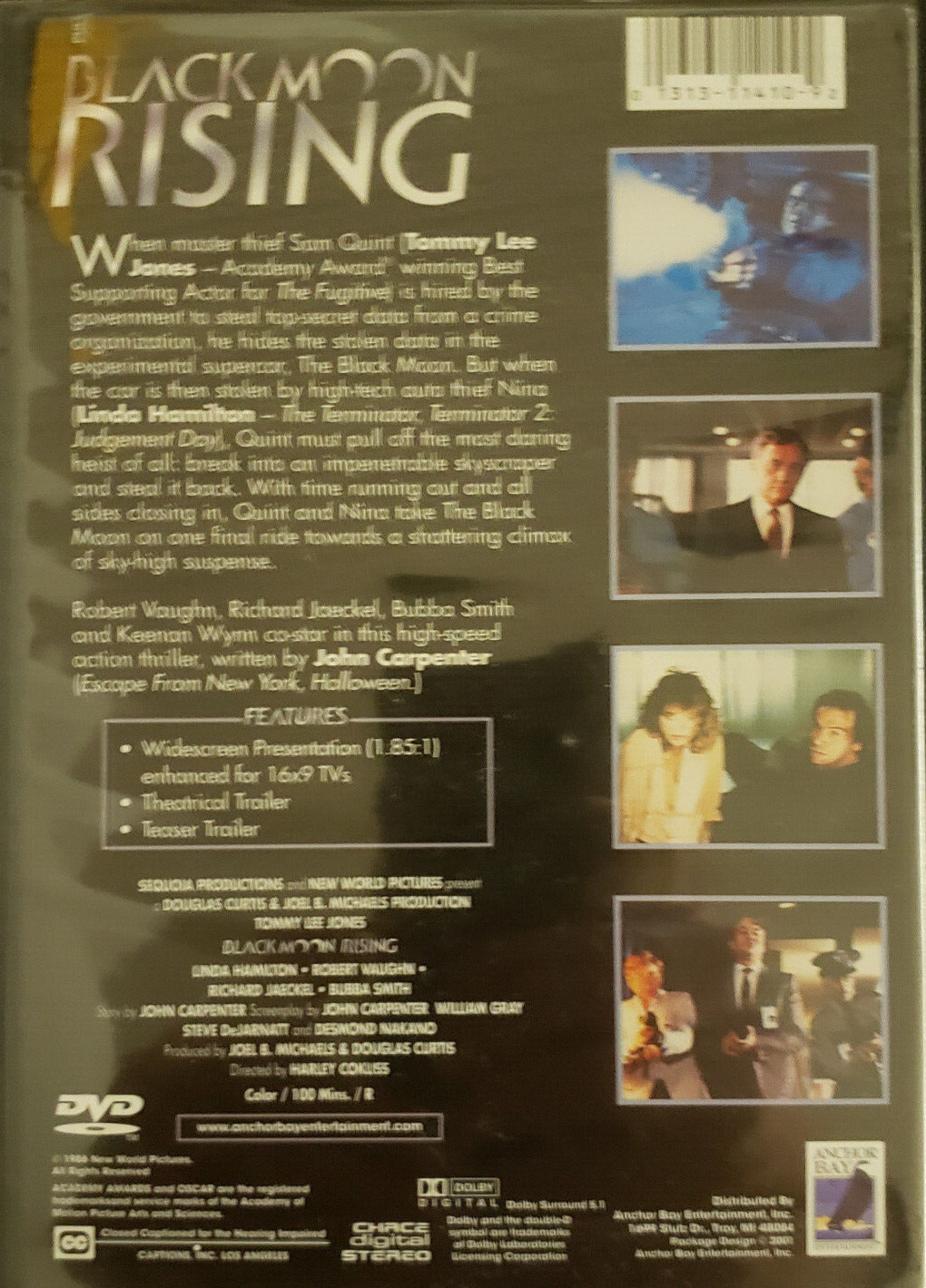 Black Moon Rising (DVD 1986) Tommy Lee Jones, Linda Hamilton New ...