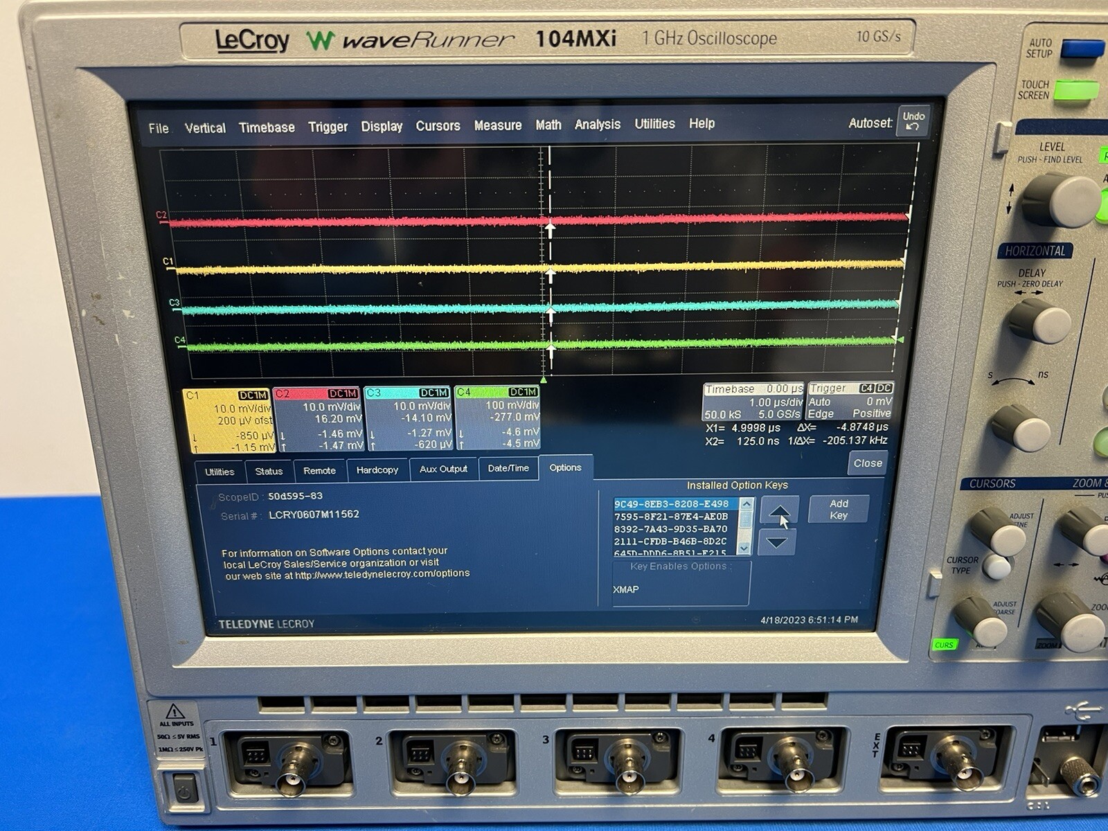 LeCroy WaveRunner 104MXi 1GHz Oscilloscope w/ Opt. VL,HDTV,JTA2,XDEV ...