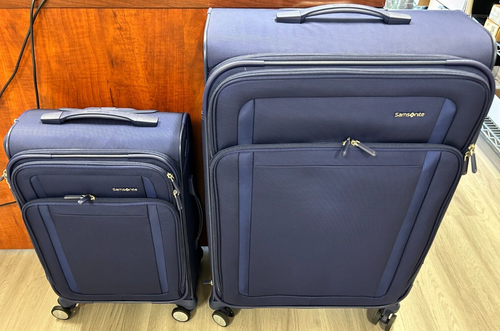 Samsonite Xpression 2-Piece Softside Spinner Luggage Roller Set - Navy ...