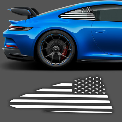 American Flag Rear Side Window Decal Fits: 2017 - 2019 Porsche 911 GT3 ...