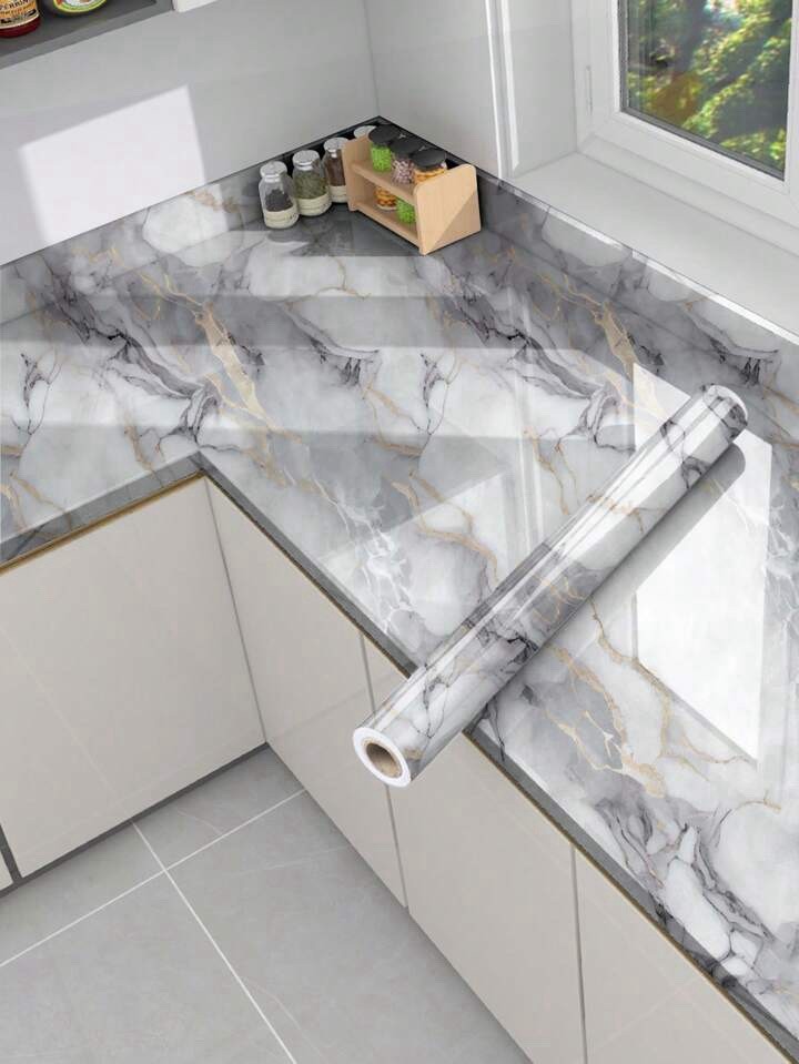 Self Adhesive Kitchen Worktop Covering Vinyl Wrap Cupboard Door Marble ...