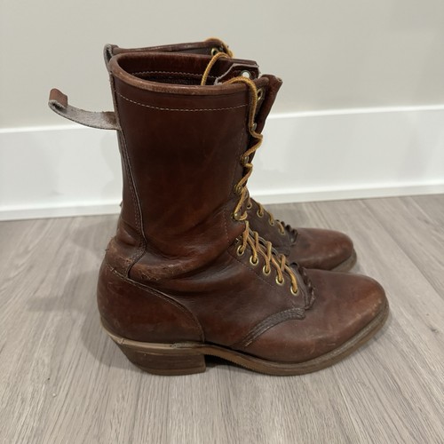 Vintage Chippewa Western Packer Kiltie Boots Brown Leather Mens Size 8 ...