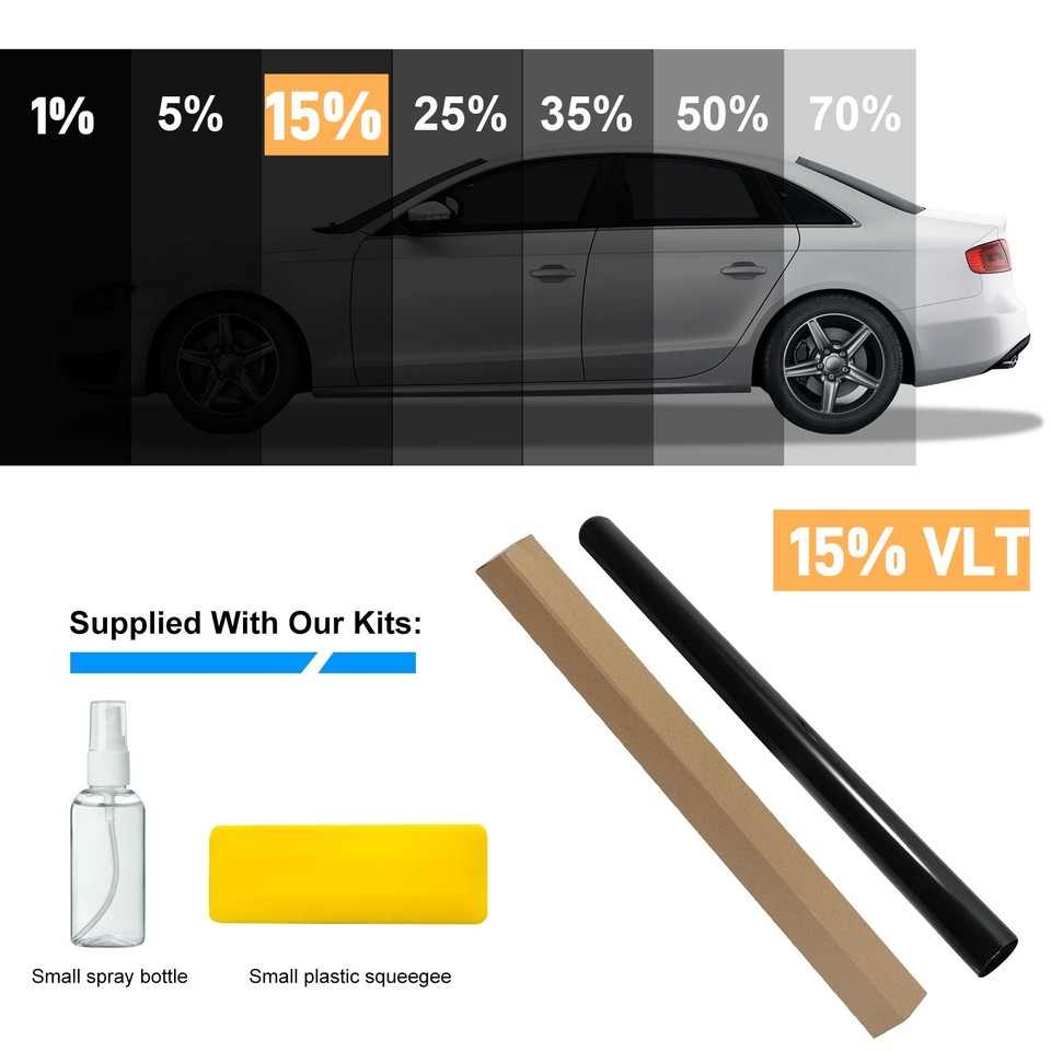 CAR WINDOW TINT AUTO TINTING FILM LIMO BLACK DARK MEDIUM LIGHT ULTRA ...