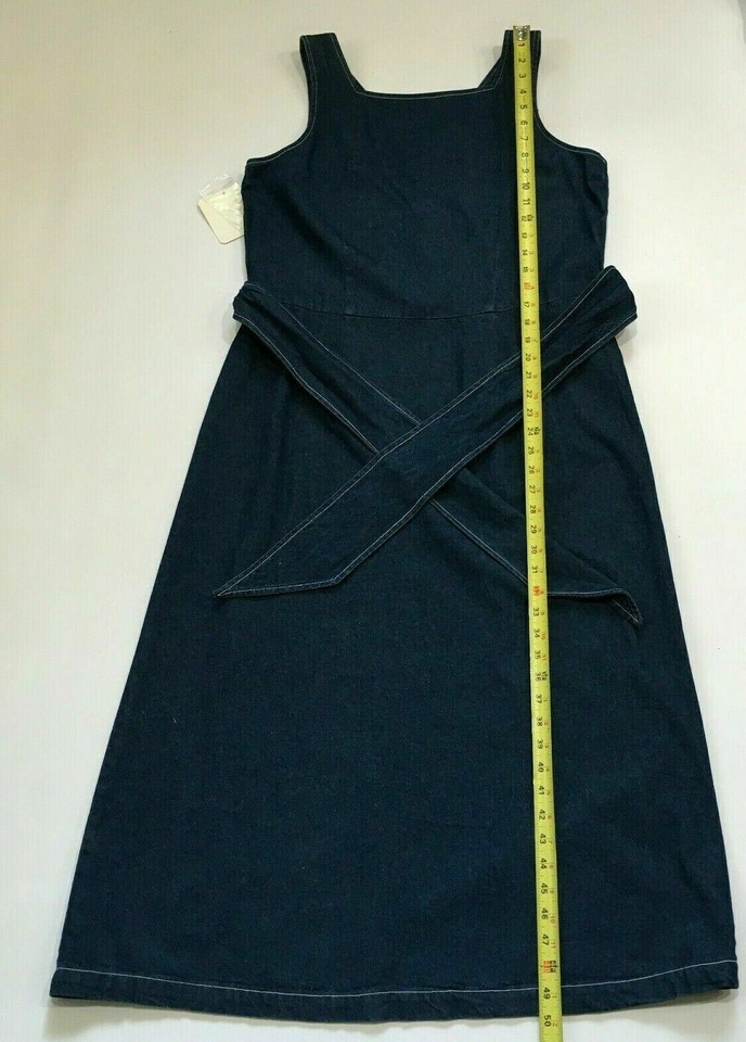 Orvis Long Denim Jean Modest Dress Jumper 8 Tie Back | eBay