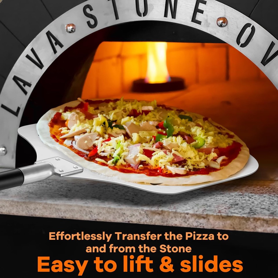 12 Inch Non Stick Pizza Peel Turning Paddle with Long Arm for Baking ...