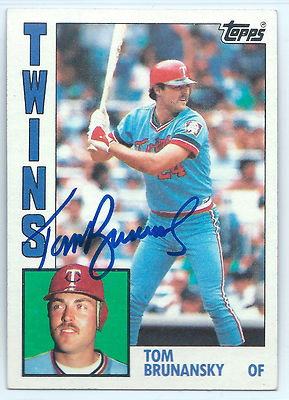 Tom Brunansky signed 1984 Topps baseball Minnesota Twins autograph #447 ...