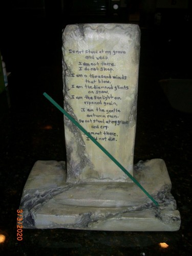 10" Gothic Tombstone Grave Haunting Epitaph Poem #2 Incense Burner ...