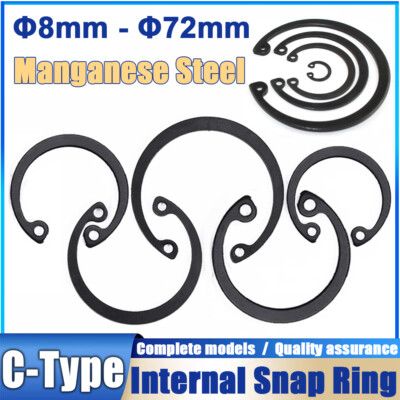 Internal Snap Ring Φ8mm - Φ72mm Circlips Retaining Black Spring C-Type ...