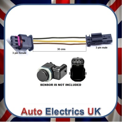 3 PIN CONNECTOR PARKING SENSOR EXTENSION PLUG PIGTAIL FOR OPEL VAUXHALL ...