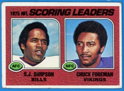 1976 Topps Football #204 1975 NFL Scoring Leaders O.J Simpson / Chuck ...