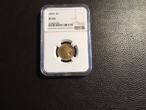 1854 3.00 Gold Coin NGC 45 Extra fine | eBay
