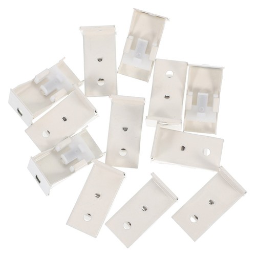 12 Pcs Curtain Track Clips Iron ABS Side Brackets Ceiling Wall Mount ...