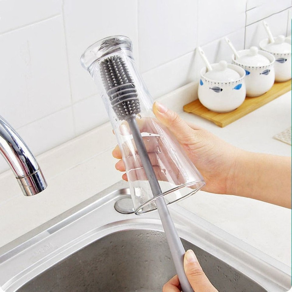 Long Handle Silicone Water Cup Brush Hangable Cleaning Brush for ...
