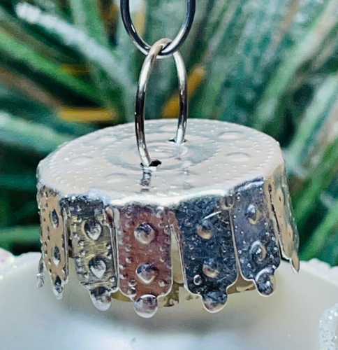 EUC S/4 Glass Ball Ornaments, Flower Design, White, White Glitter, 2 5/ ...