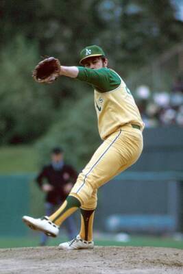 Pitcher Jim Catfish Hunter Of The Oakland As Throws A Pitch Old Photo ...