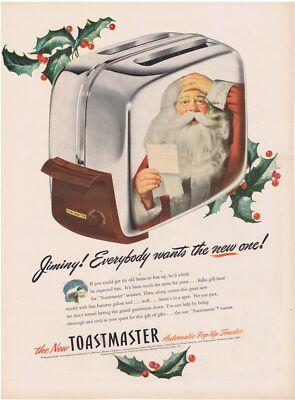 1947 Toastmaster Toaster Santa Claus Print Ad | eBay
