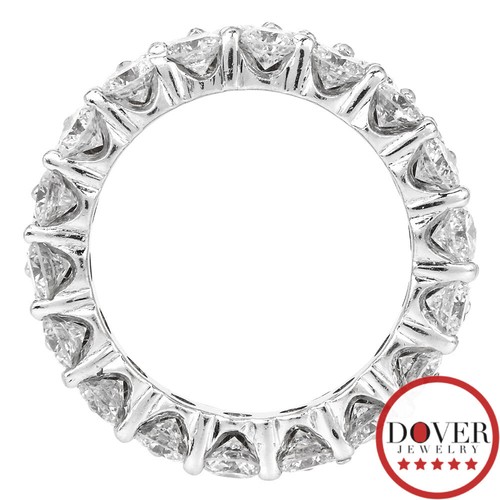 Estate 4.50ct Diamond 14K White Gold Multi Row Eternity Band Ring 6.2 ...