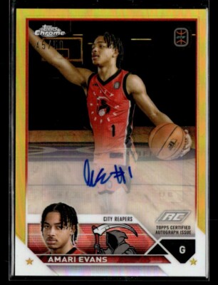 2023-24 Topps Chrome OTE Overtime Elite Amari Evans A-JMI Rookie Gold ...