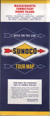 1960 Sunoco Road Map: Massachusetts Connecticut Rhode Island NOS | eBay