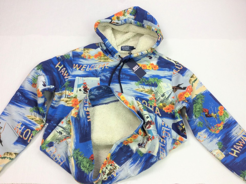Polo Ralph Lauren Men Hawaiian Ski Tropical Graphic Hoodie Sweatshirt ...