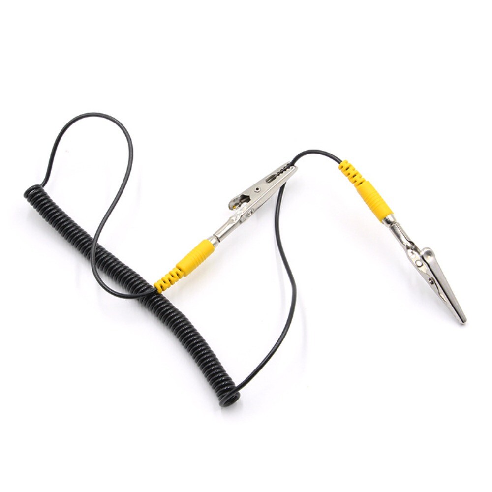 PU,Metal Anti-Static ESD Grounding Cable 2mm with Double Alligator Clip ...