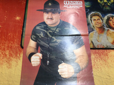 Vintage SGT. SLAUGHTER WWF PWI Pro Wrestling illustrated poster 16"x11 ...