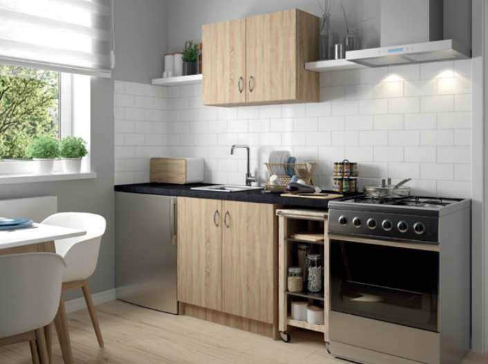 Kitchen Set, Complete Kitchen Set, 5piece Set White High Gloss/Oak ...