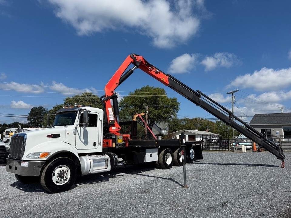 2016 Peterbilt 348 Used Palfinger PK 33002-EH Knuckleboom Flatbed Crane Truck | eBay
