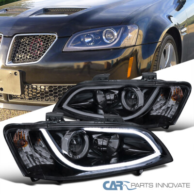 Fits 2008-2009 Pontiac G8 Glossy Black Projector LED Strip Headlights ...