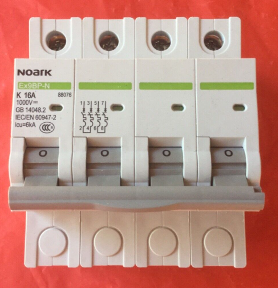 NOARK Ex9BP-N Miniature Circuit Breakers (16A 4P) (88076) Pack of 3 | eBay