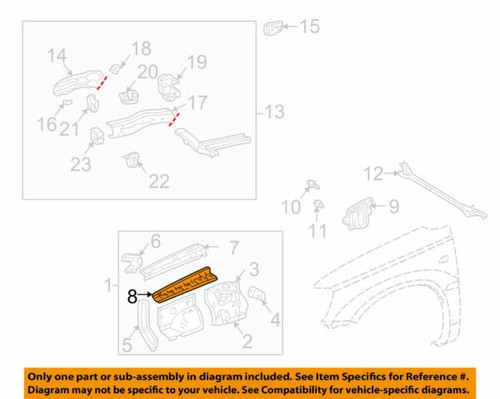 53734-33030 Toyota Member, front apron to cowl side, lower front lh ...