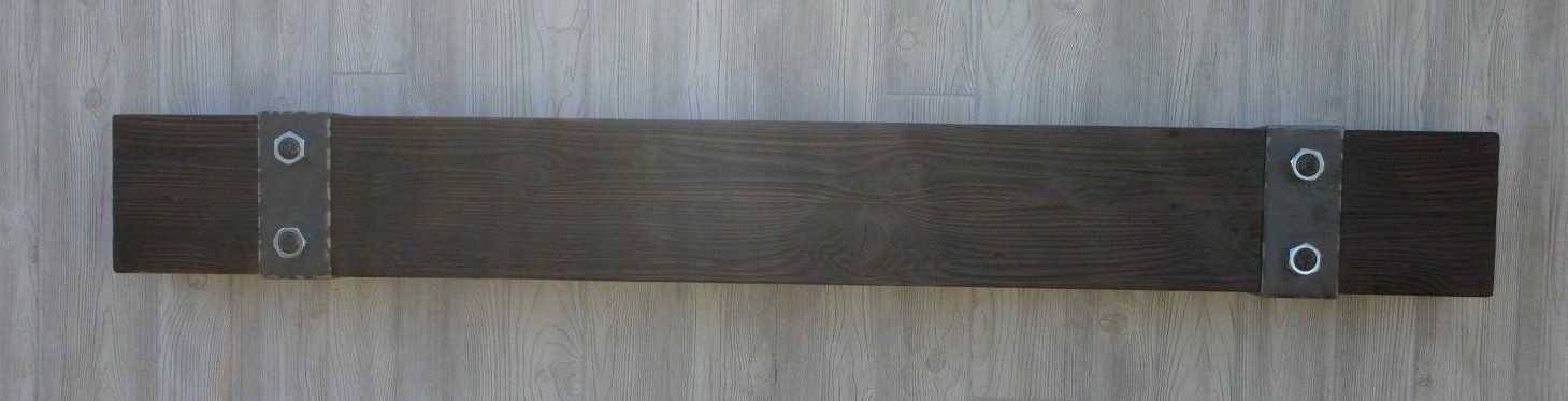 Reclaimed Rustic Fireplace Mantle w/ Steel Wrap Nuts & Studs | eBay