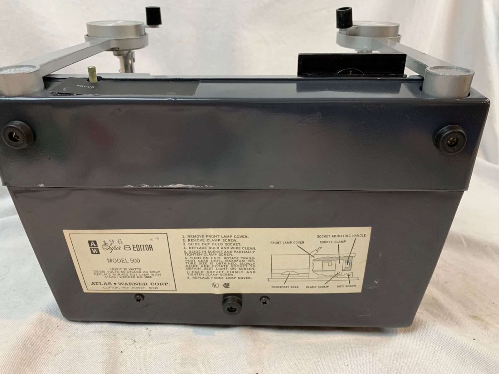 Atlas-Warner Super 8 film editor and viewer Model 500 With Manual 3883 ...