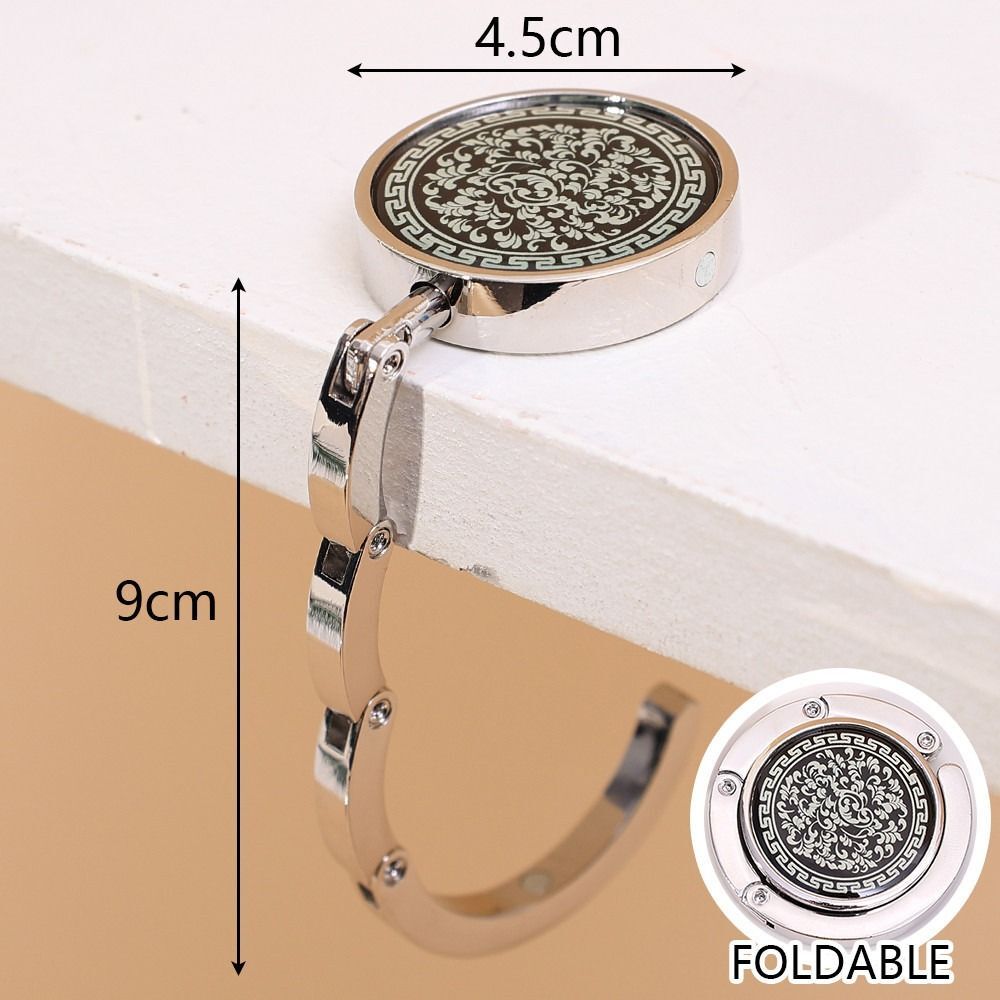 1Pcs Portable Handbag Hanger Vintage Flowers Purse Bag Hook Table Hook ...