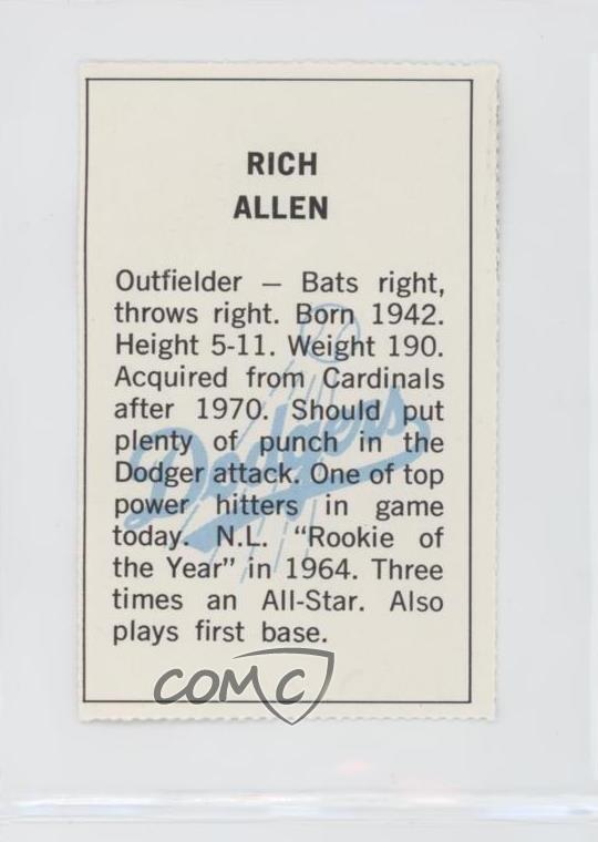 1971 Dell MLB Stamps Today's Team Stamps Rich Allen Rookie RC | eBay