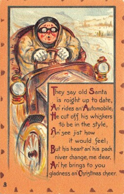 Raphael Tuck Christmas Children Brown Suited Santa Claus Auto & Poem ...