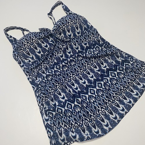 Kona Sol Women's Tankini Top Only Size Medium Blue Navy Aztec Print ...
