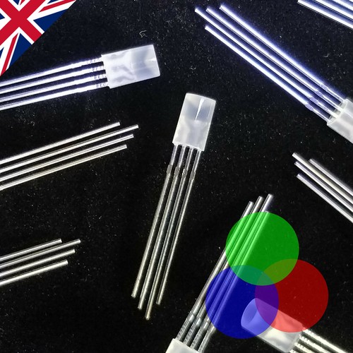 🇬🇧 10 pcs inverted cone 5mm RGB LEDs, common anode concave side ...