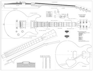 Gibson Les Paul Double cuts electric GUITAR PLANS make guitar - actual ...