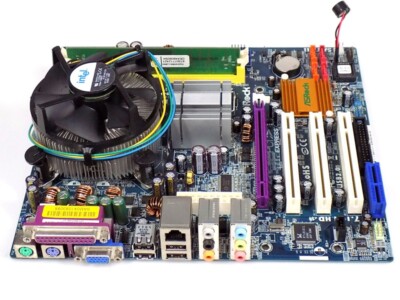 Mainboard CPU RAM Retro Bundle: ASRock 775i945 + Intel Celeron D 352 ...