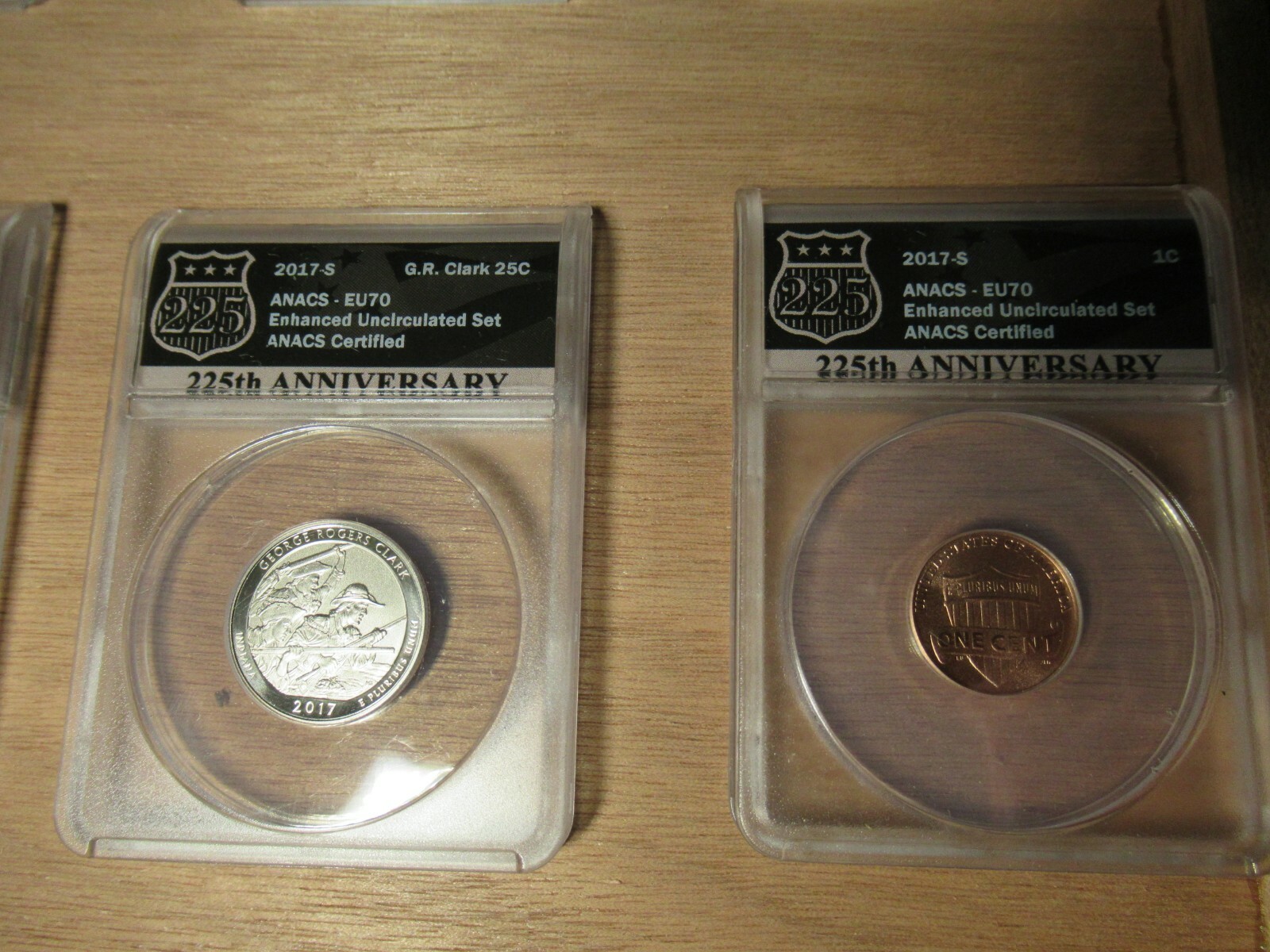 2017-S Full Set ANACS EU70 225th Anniv. ENHANCED / 10 BU Coins / Nice ...